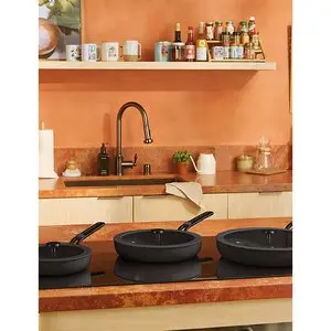 OUR PLACE Essentials Pan Trio Eight-piece Aluminium Set - Char