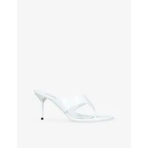 Paris Texas Lidia Thong 70 Leather Mules - Winter Wht