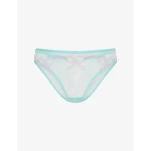 Agent Provocateur Lisetta Lace Bikini Briefs Xxl - Mint/pink