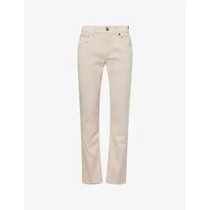7 For All Mankind Straight-leg Linen And Cotton Blend Jeans