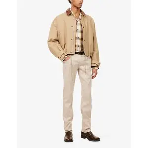 7 For All Mankind Straight-leg Linen And Cotton Blend Jeans