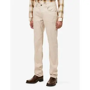 7 For All Mankind Straight-leg Linen And Cotton Blend Jeans