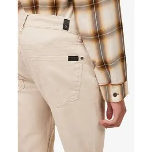 7 For All Mankind Straight-leg Linen And Cotton Blend Jeans