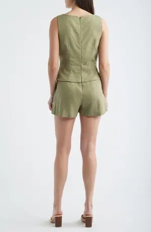 Black Halo Matias Linen Romper