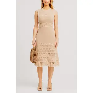 Torn By Ronny Kobo Colette Sleeveless Knit Dress - Bone