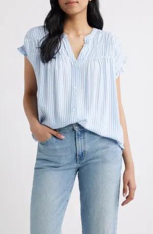 BEACHLUNCHLOUNGE Monaka Smocked Frill Top - Stardust