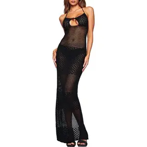I.AM.GIA Marcy Crochet Halterneck Maxi Dress - Black