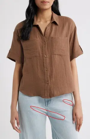 Women's Brown Button Up Shirts