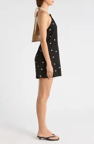 MAUDE CLUB Polka Dot Halter Neck Romper