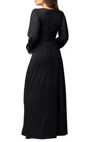 KIYONNA Kelsey Long Sleeve Maxi Dress - Black Noir