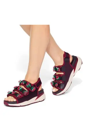 Kurt Geiger Beaded Floral Slingback Sandals