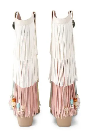 Kurt Geiger Embellished Fringe Western Boots