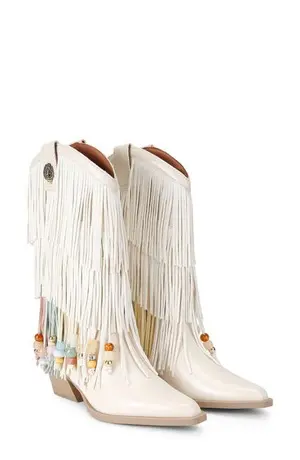 Kurt Geiger Embellished Fringe Western Boots