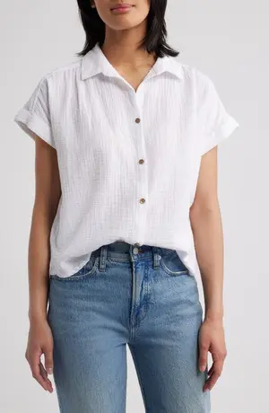 BEACHLUNCHLOUNGE Devin Gauze Shirt - White