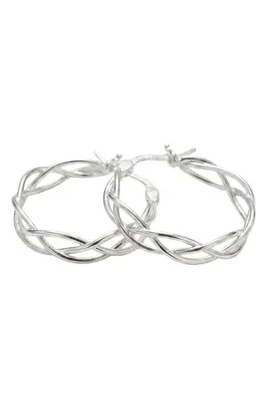 ARGENTO VIVO Marquise Station Hoop Earrings In Sterling Silver