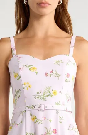SUGARLIPS Margote Floral Print Ruffle Dress