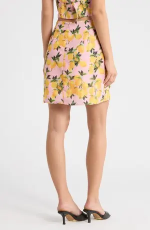 SUGARLIPS Desery Lemon Print Mini Skirt