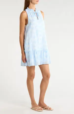 SUGARLIPS Aubry Butterfly Print Ruffle Trim Shift Dress
