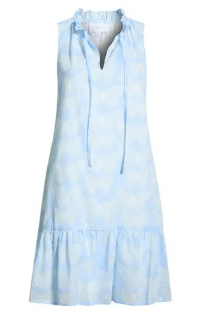 SUGARLIPS Aubry Butterfly Print Ruffle Trim Shift Dress