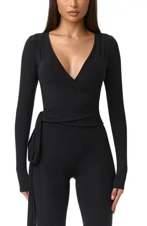 Naked Wardrobe Wrap Top With Side Tie Closure