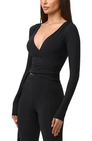Naked Wardrobe Wrap Top With Side Tie Closure