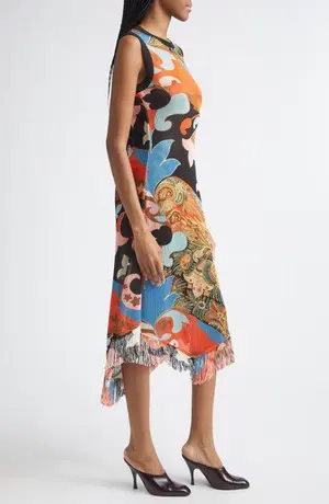 Etro Sleeveless Lotus Paisley Sweater Dress