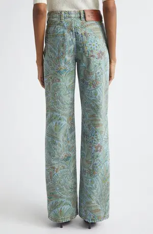 Etro Paisley Printed Jeans - Multicolor On Pale Blue Base