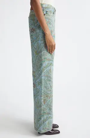 Etro Paisley Printed Jeans - Multicolor On Pale Blue Base