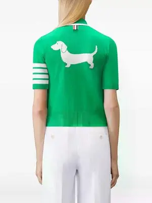 Thom Browne Hector Intarsia Polo Top