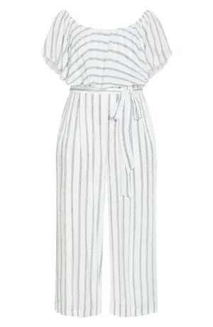 City Chic Emery Stripe Jumpsuit