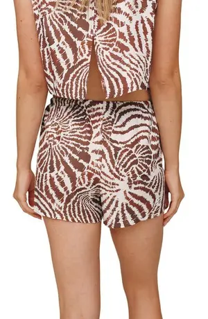 Bella Dahl Tie Waist Printed Shorts - Abstract Shell Print