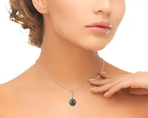 THE PEARL SOURCE Tahitian South Sea Pearl And Diamond Dangle Pendant