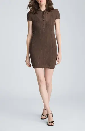 KENNETH COLE Variga Crinkle Knit Sheath Mini Dress