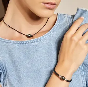 THE PEARL SOURCE Tahitian Pearl And Rubber Bracelet