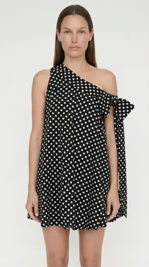 ELEXIAY Bow Bubble Polka Dot Dress