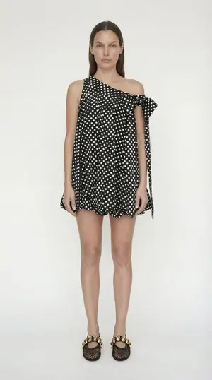 ELEXIAY Bow Bubble Polka Dot Dress