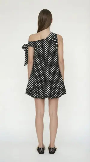 ELEXIAY Bow Bubble Polka Dot Dress