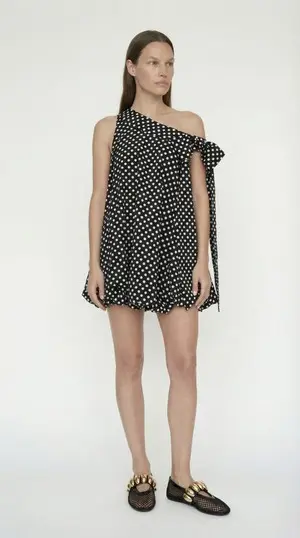 ELEXIAY Bow Bubble Polka Dot Dress