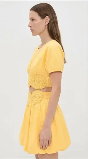 ELEXIAY Amara Crochet Cotton Poplin Top