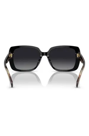 Ralph Lauren Polarized Rectangle Sunglasses - Shiny Black/gradient Grey
