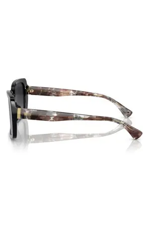 Ralph Lauren Polarized Rectangle Sunglasses - Shiny Black/gradient Grey