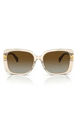 Ralph Lauren Polarized Rectangle Sunglasses - Transparent Light Brown