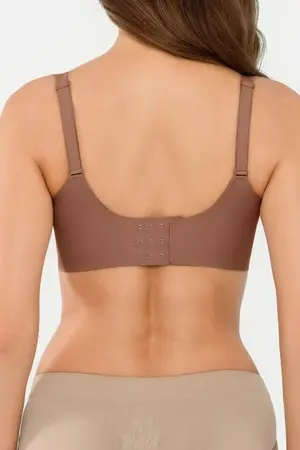 POPILUSH Seamless Wireless Jelly Leopard Contour Minimizer Support Bra - Latte