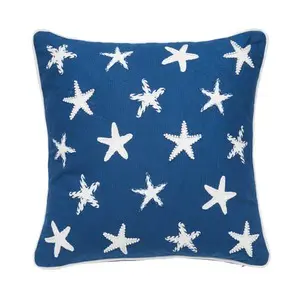 C&F HOME American Stars 4th Of July Patriotic Square Throw Pillow, 18" X 18" Large - Blue