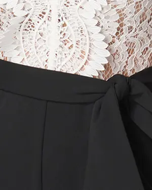 Bebe Ruffle Lace Jumpsuit