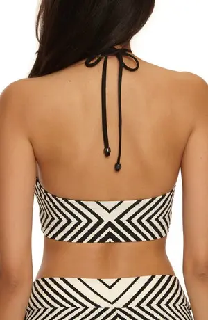 Trina Turk Net Stripe Rib Bikini Top