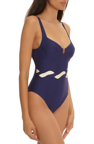 Trina Turk Sailing Wave Underwire One-piece Swimsuit