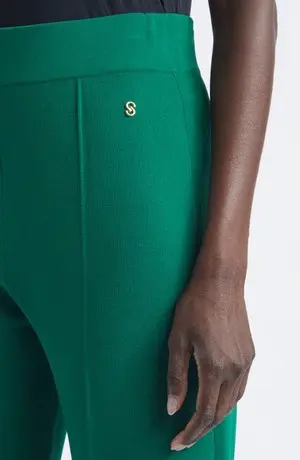 St. John Dani Santa Roma Knit Pants - Cypress