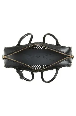 Alaïa Le Teckel East/west Woven Leather Shoulder Bag - Noir