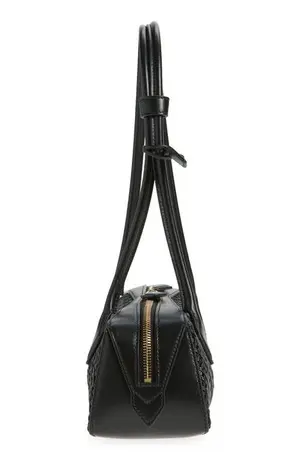 Alaïa Le Teckel East/west Woven Leather Shoulder Bag - Noir